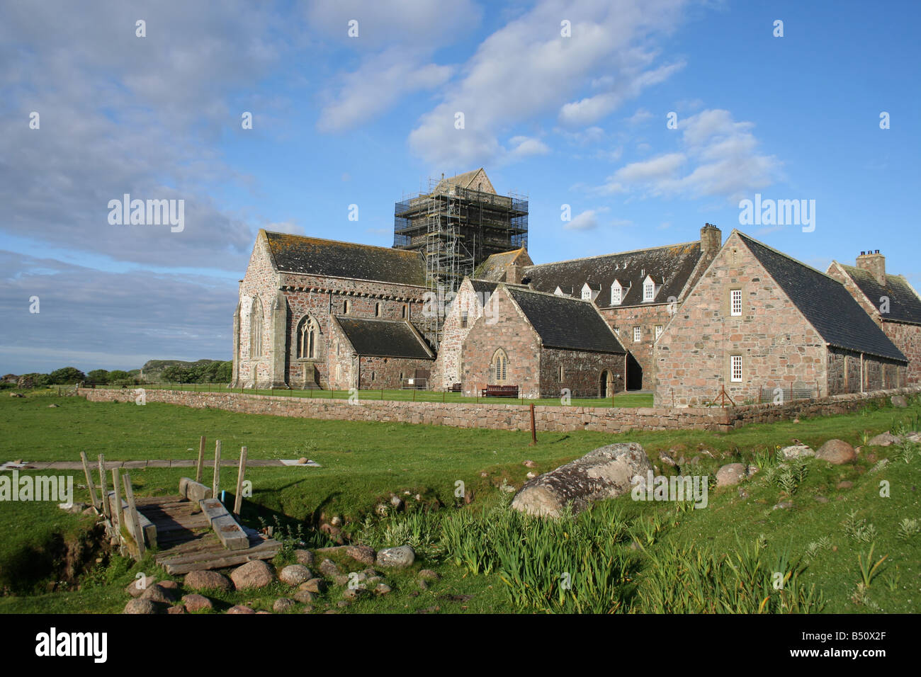 north east view of Iona Abbey island of Iona Scotland Stock Photo - Alamy