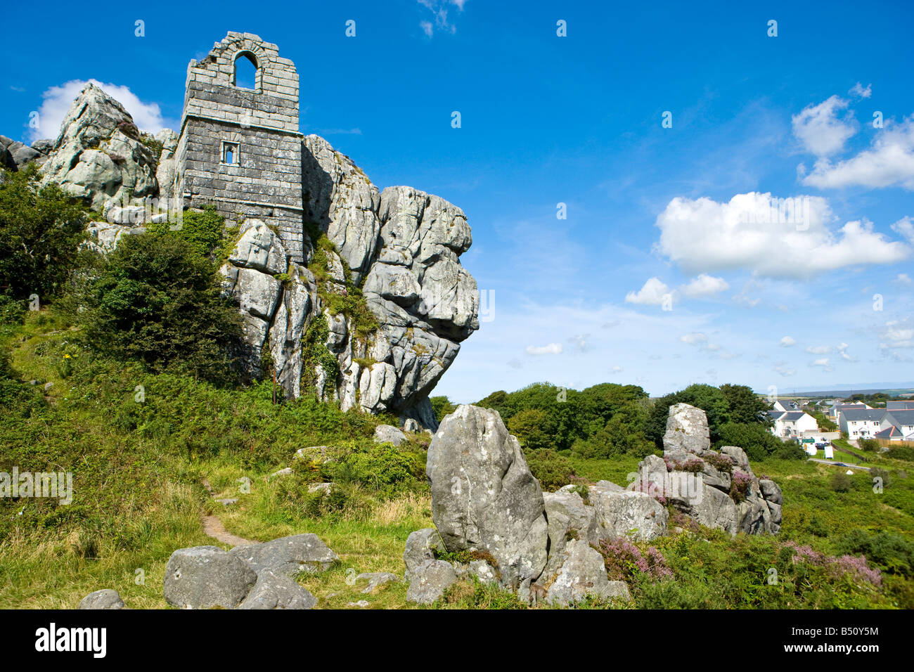 The chapel ruins at Roche Rock Stock Photo - Alamy