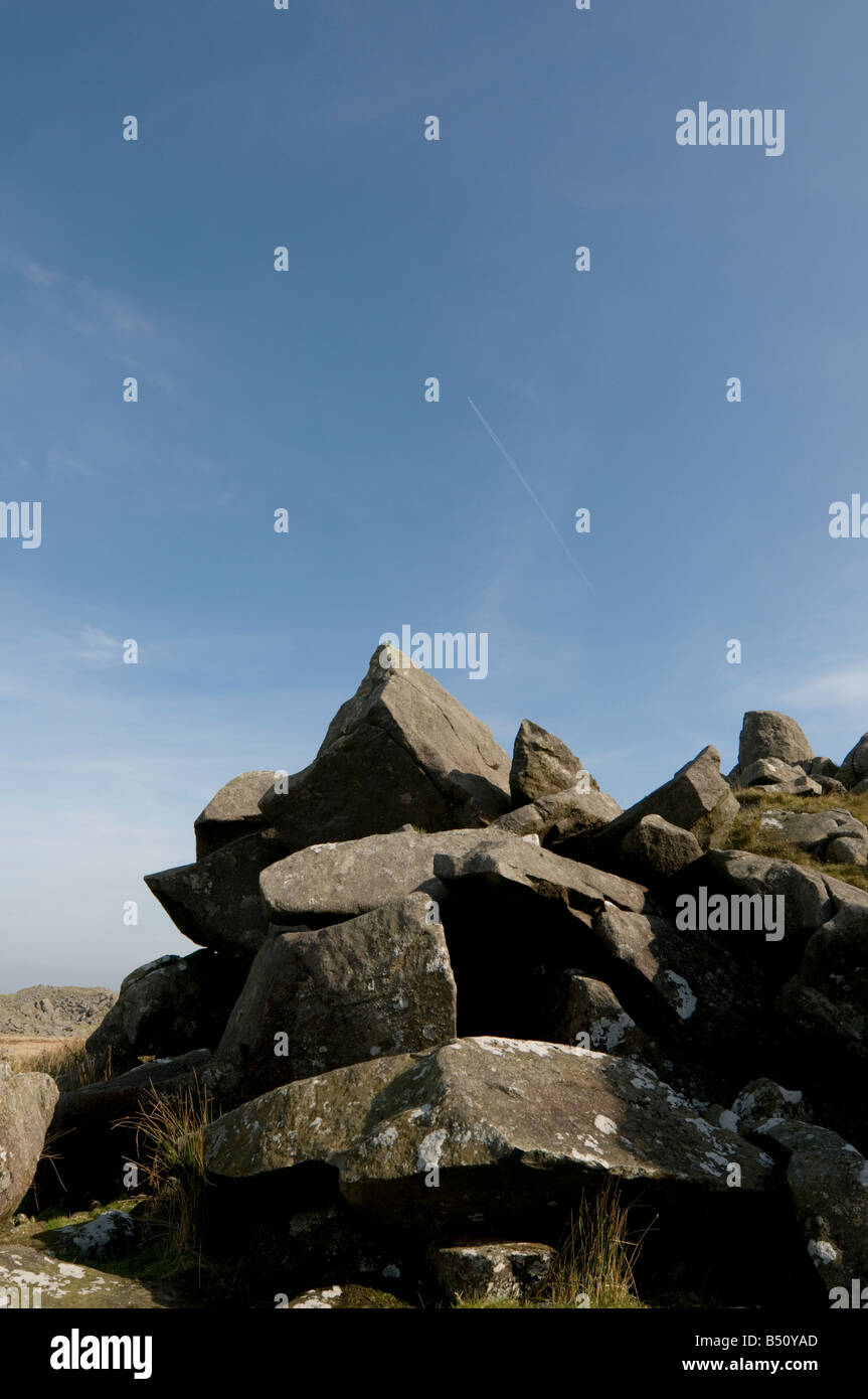 Carn Menyn Carn Meini hilltop rocky shattered granite dolerite outcrop ...