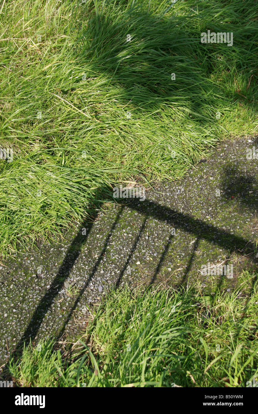public footpath gate shadow on floor ground Stock Photo - Alamy
