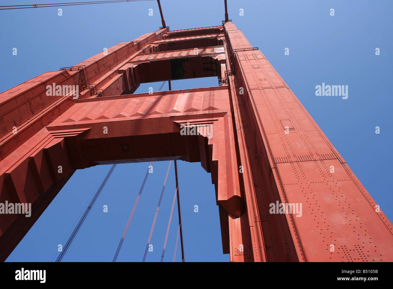 Golden Gate bridge tower San Francisco California October 2006 Stock ...