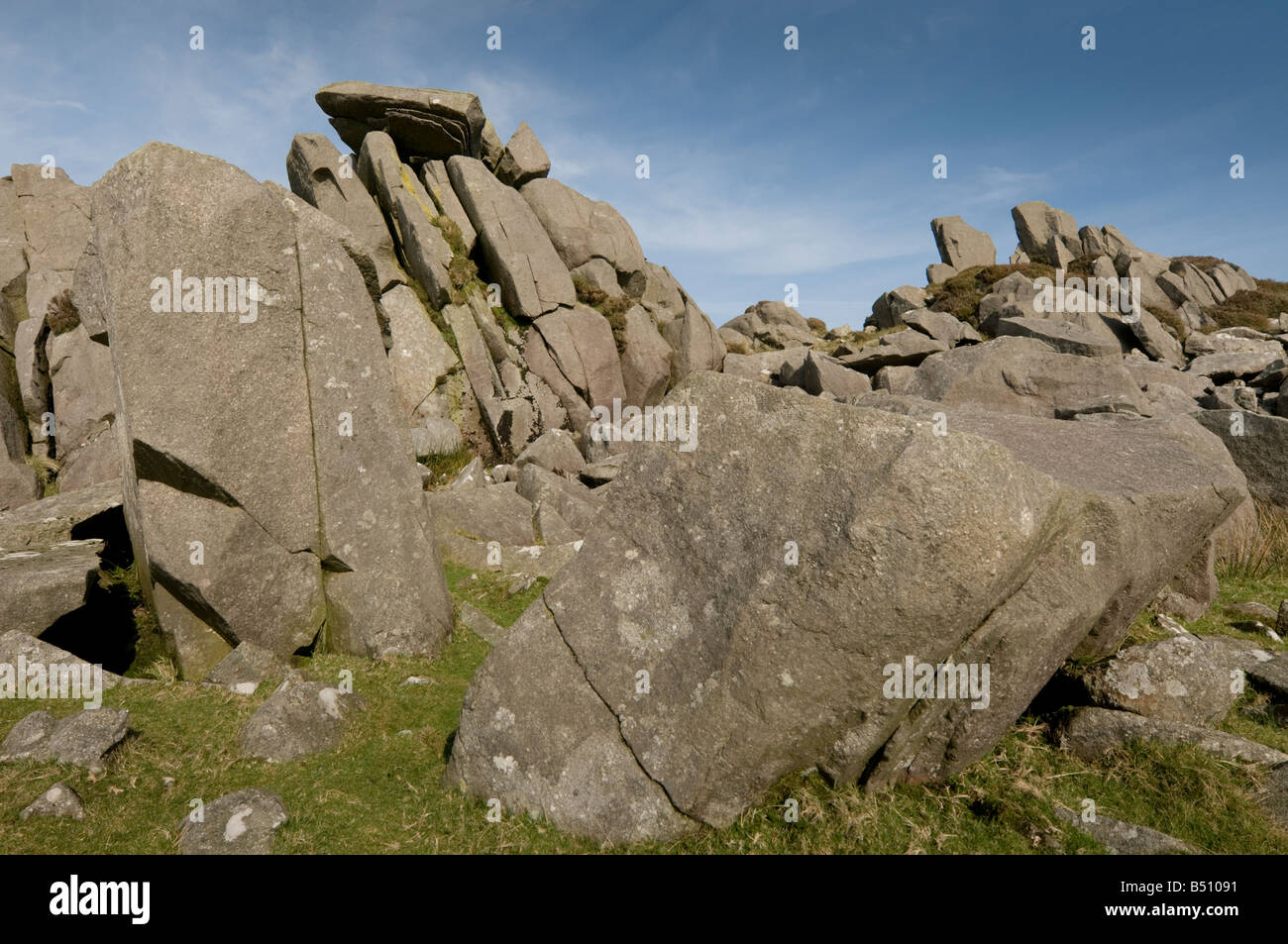 Carn Menyn Carn Meini hilltop rocky shattered granite dolerite outcrop ...