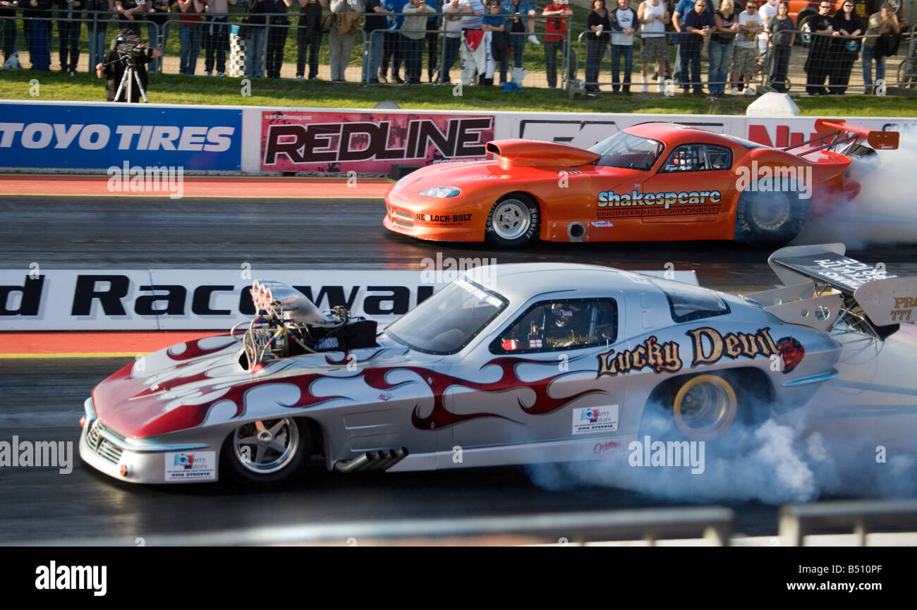 Dragsters Shakespeare driven by Roger Moore and Lucky Devil driven by ...
