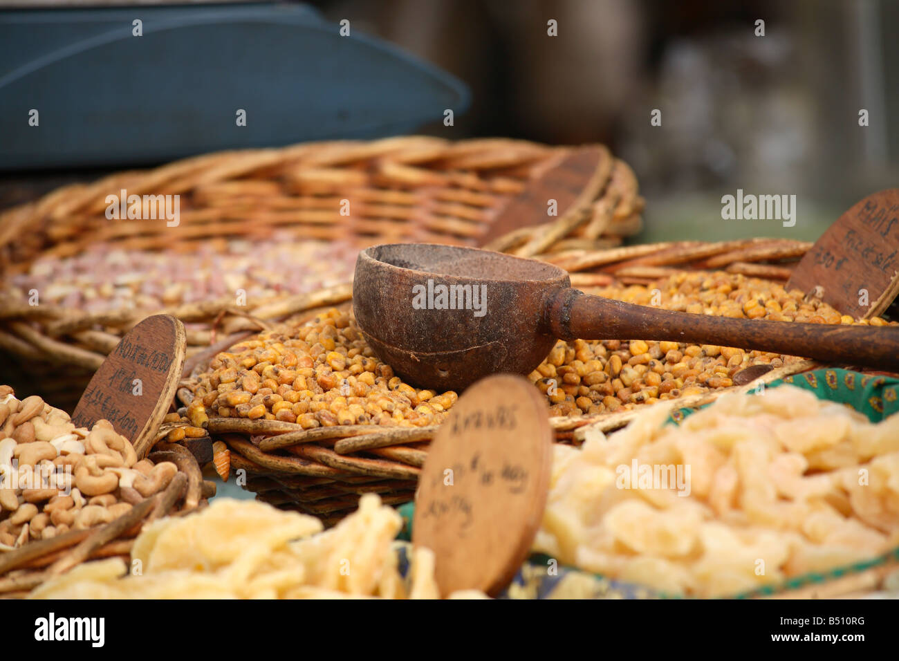 Nuts for sale at a market in Salon de Provence, France Stock Photo - Alamy