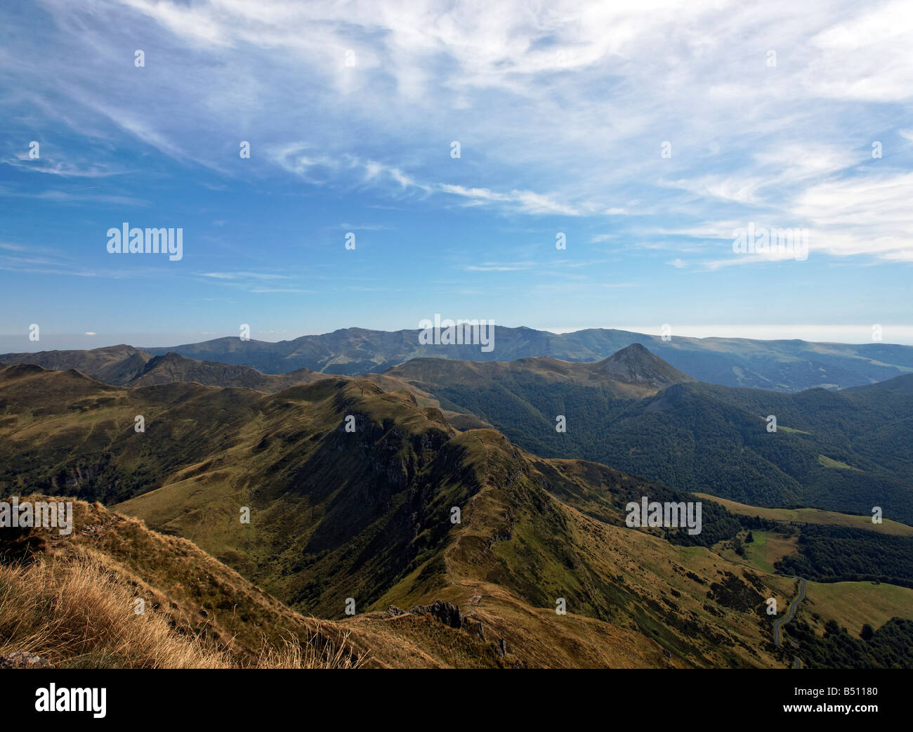 Views of the Cantal region from the Puy Mary, France Stock Photo - Alamy