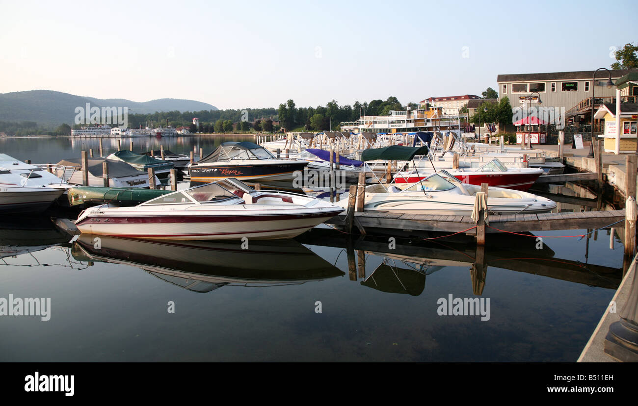 The Boardwalk Marina at Lake George New York in the the Adirondack ...