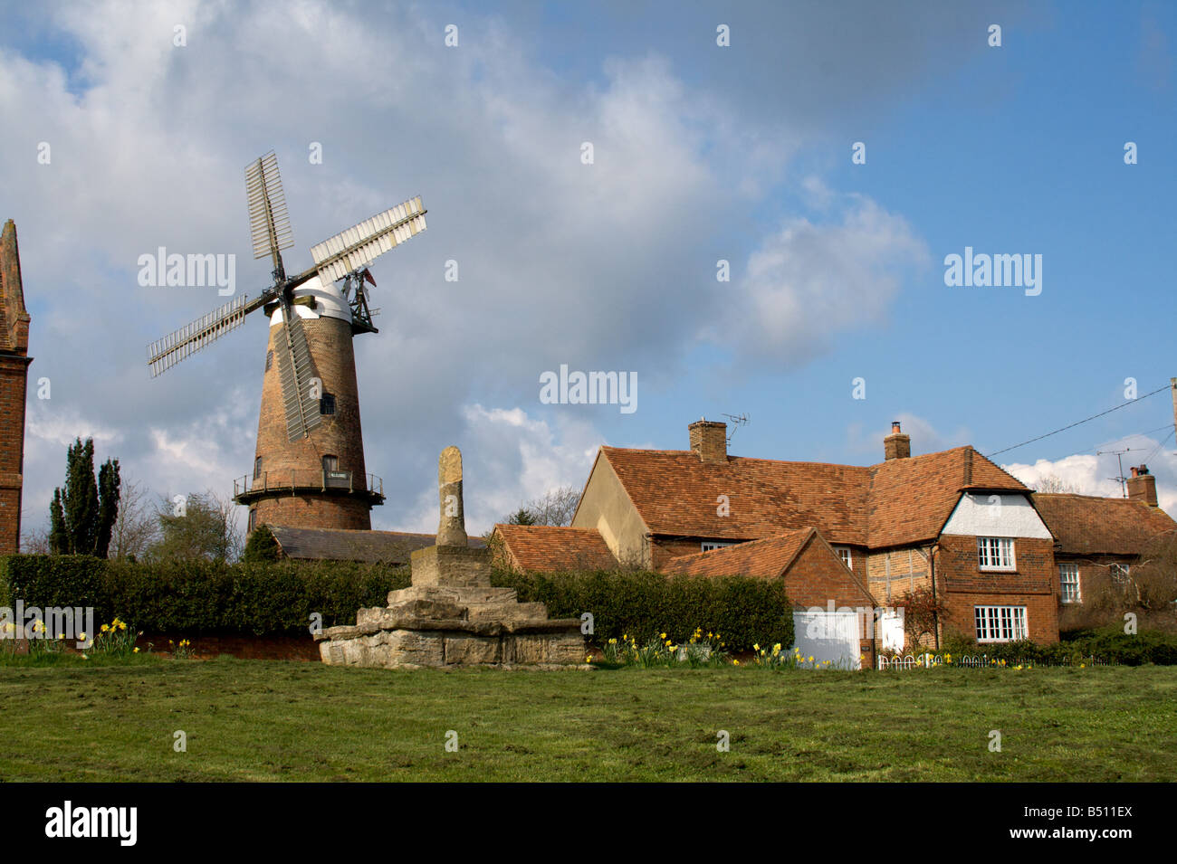 Quainton windmill and village monument, Buckinghamshire, England Stock ...