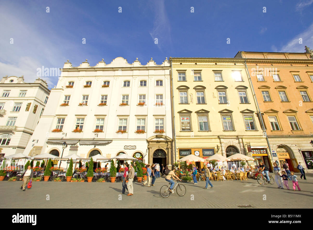 Architecture of The Main Market Square of Krakow in Poland showing the ...