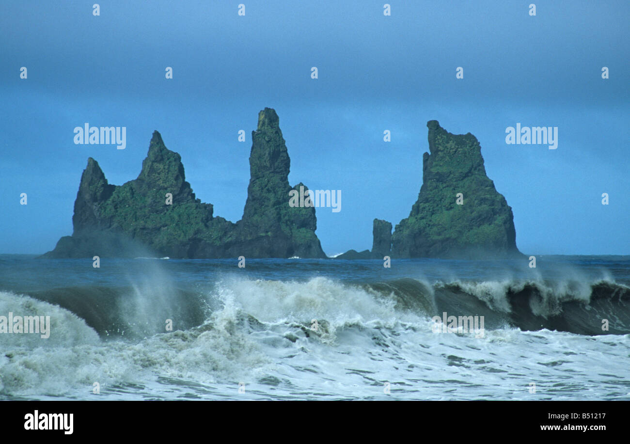 Reynisdrangar rock formations, Vik, Iceland Stock Photo - Alamy