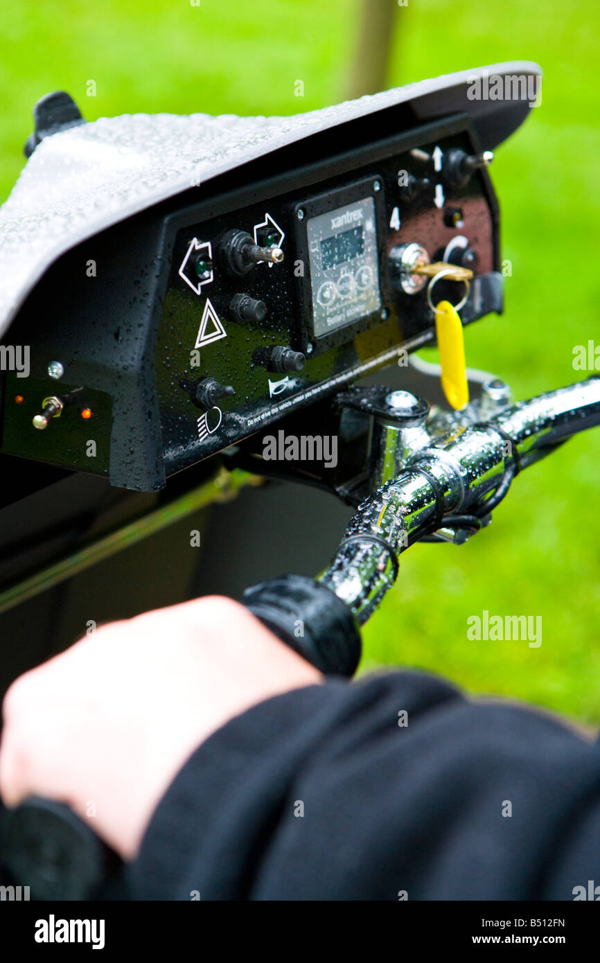 handlebars and control panel of a tramper buggy Stock Photo - Alamy