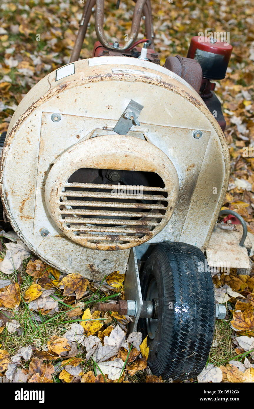 old rusty leaf blower for lawn maintenance in the autumn Stock Photo ...