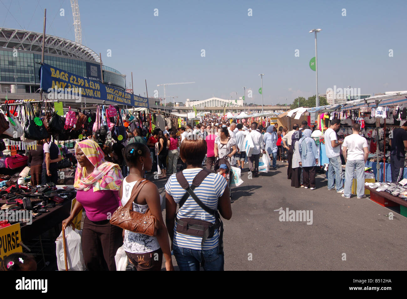 Shoppers wembley market wembley london hi-res stock photography and ...