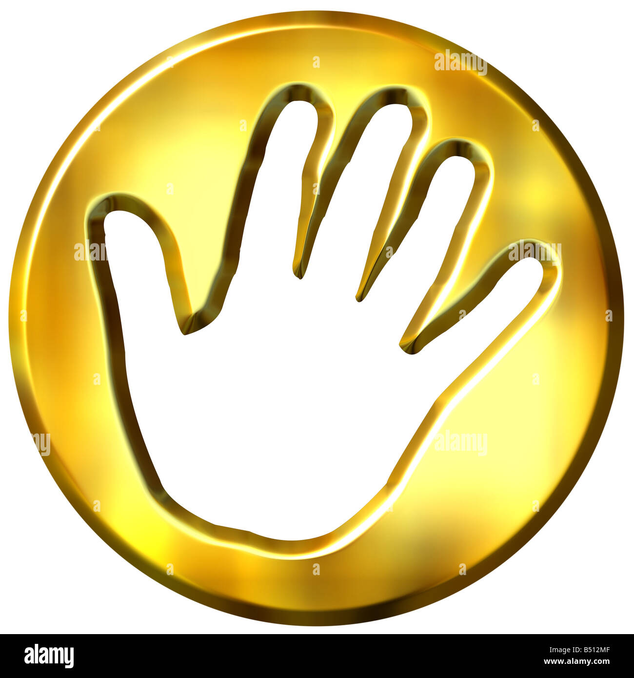 3d golden framed hand print Stock Photo - Alamy