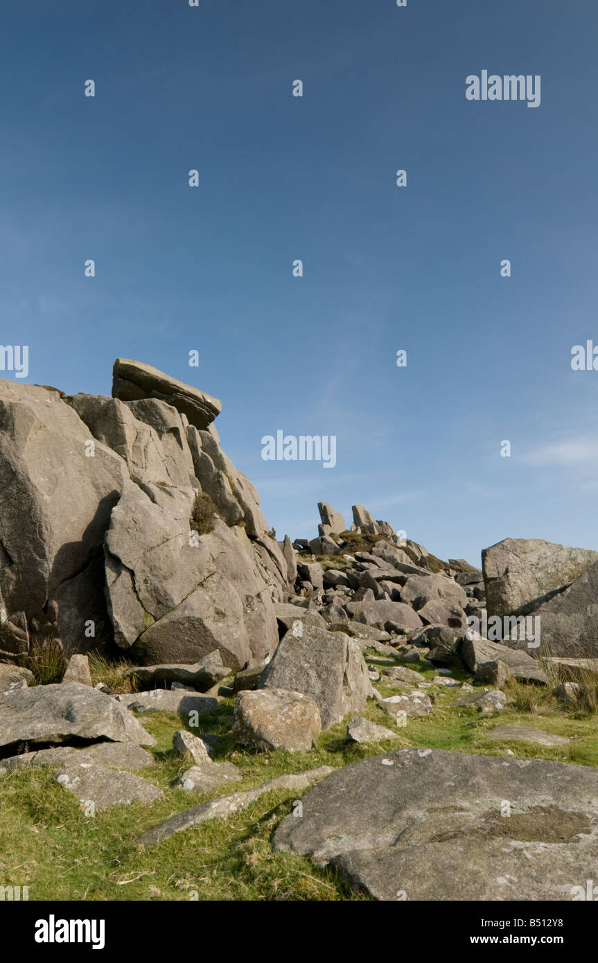 Carn Menyn Carn Meini hilltop rocky shattered granite dolerite outcrop ...
