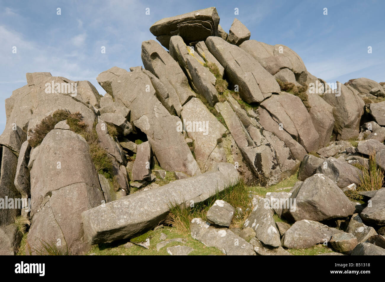 Carn Menyn Carn Meini hilltop rocky shattered granite dolerite outcrop ...