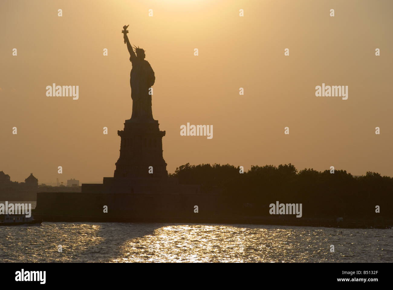 Liberty statue in backlight Stock Photo - Alamy