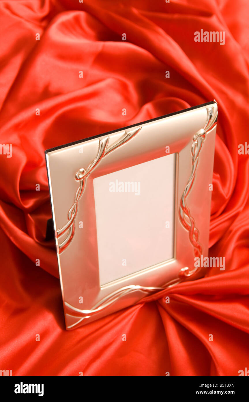 Silver photo frame Stock Photo - Alamy