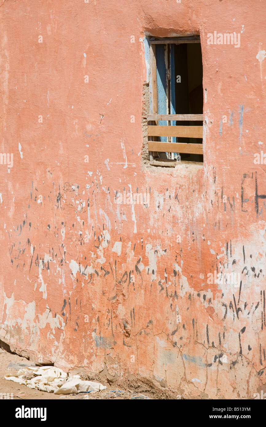 Rundown Arabic housing belonging to poor people in Dahab on the Red Sea ...