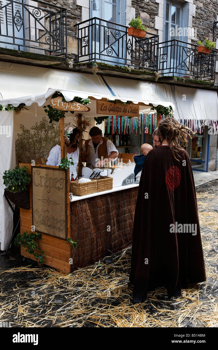 A medieval market stall selling crepes Stock Photo - Alamy