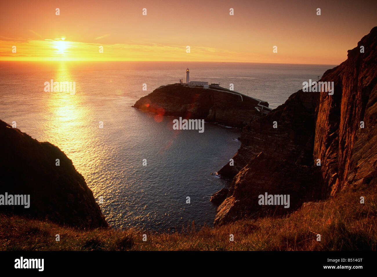 South Stack Anglesey sunset North Wales Stock Photo - Alamy