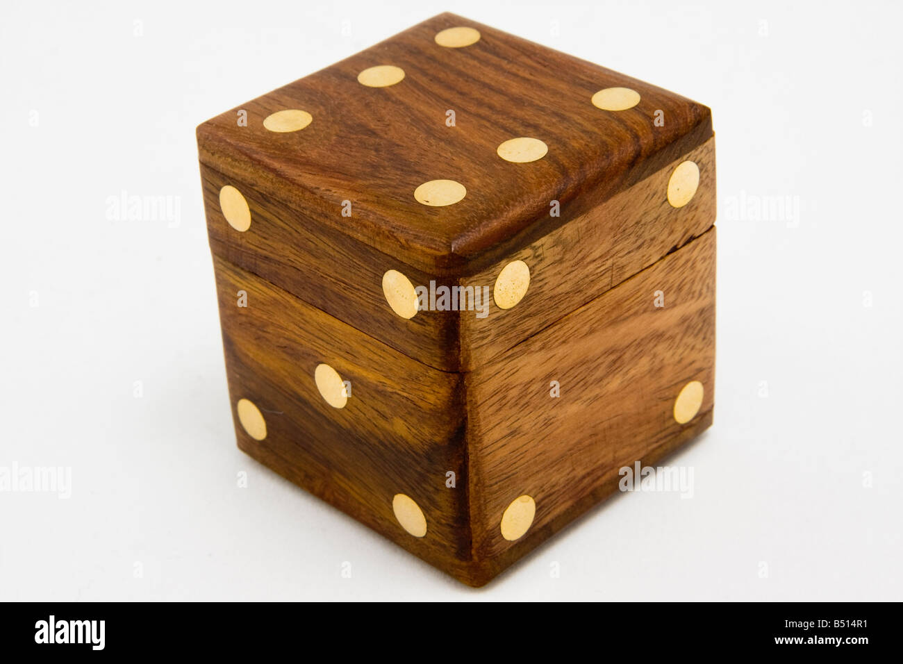 big wooden dice on white background Stock Photo - Alamy