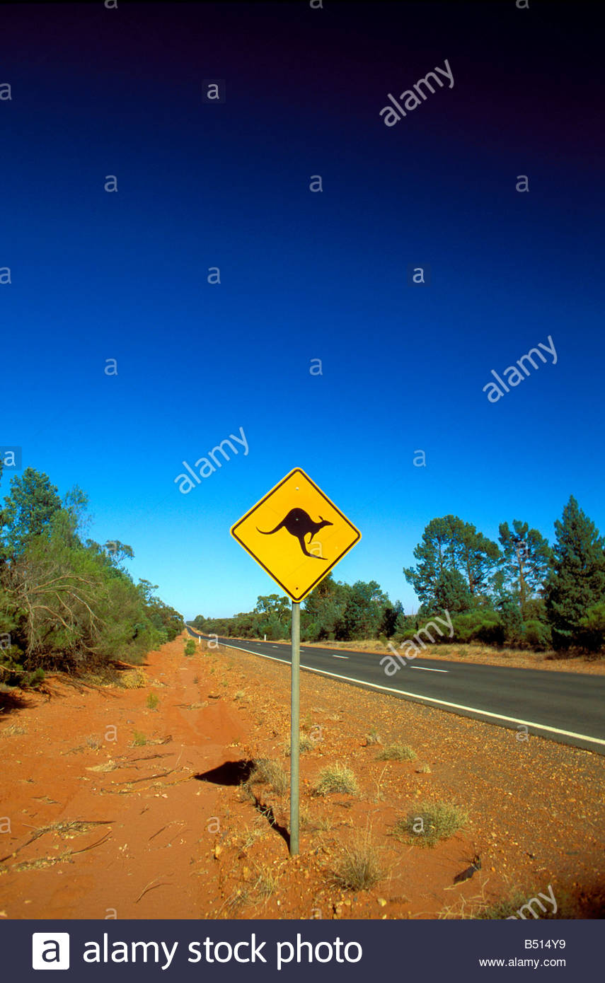 Australian Warning Road Sign Outback High Resolution Stock Photography ...
