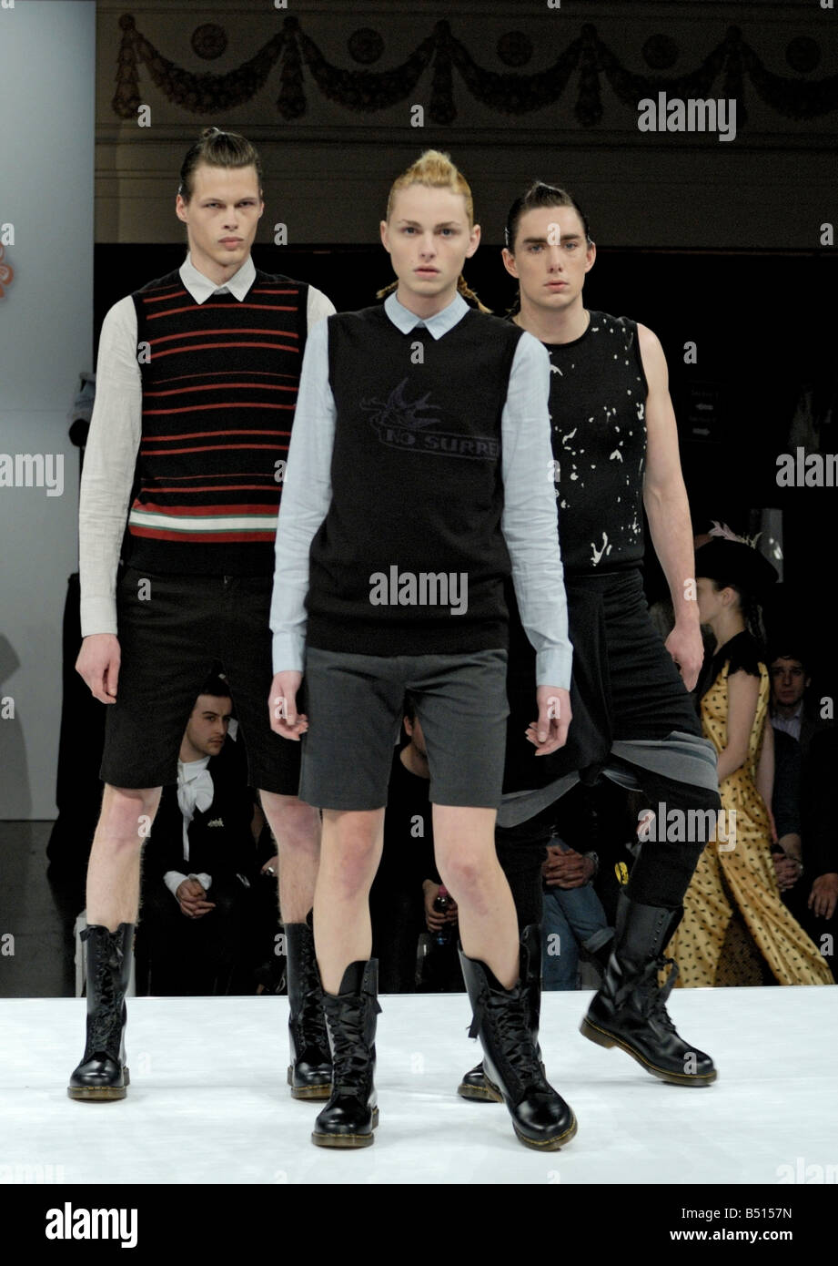 Male model at fashion show Stock Photo - Alamy