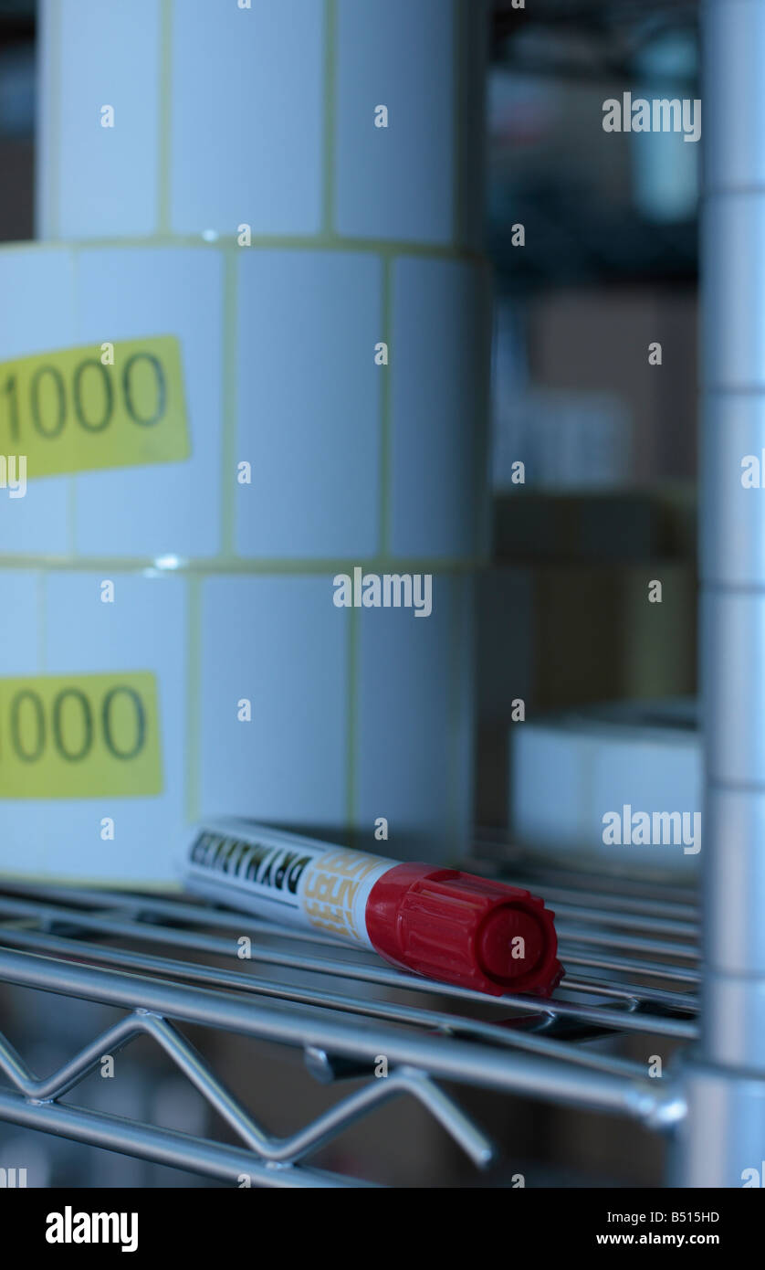 Adhesive Labels and marker Stock Photo - Alamy