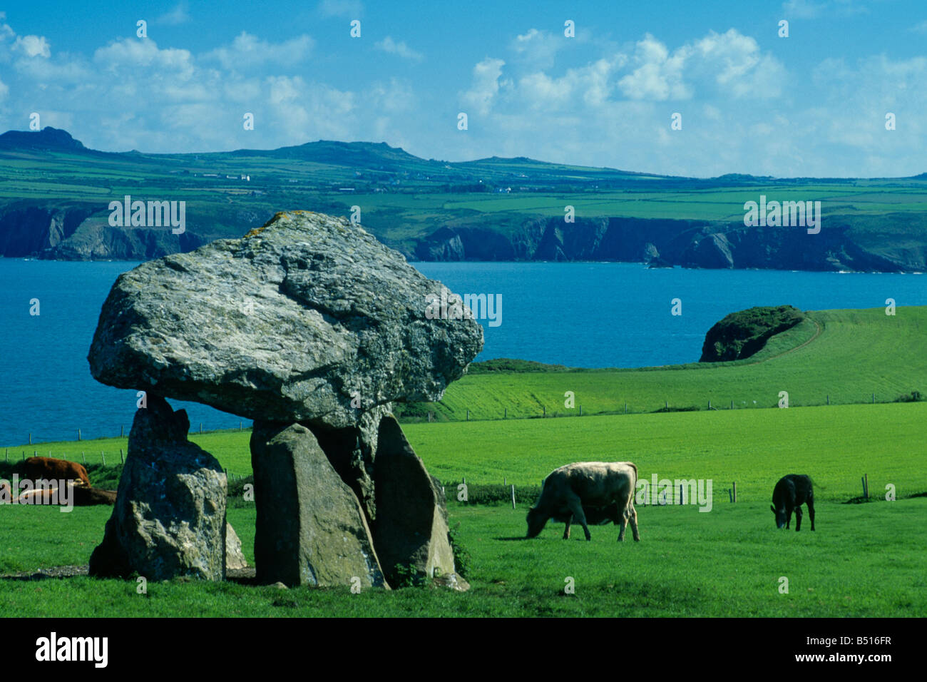 Carreg Samson Abercastle Pembrokeshire West Wales Stock Photo - Alamy