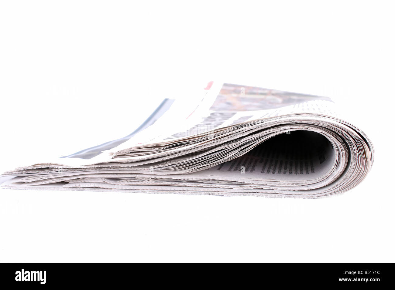 newspaper isolated on white background news reading Stock Photo - Alamy