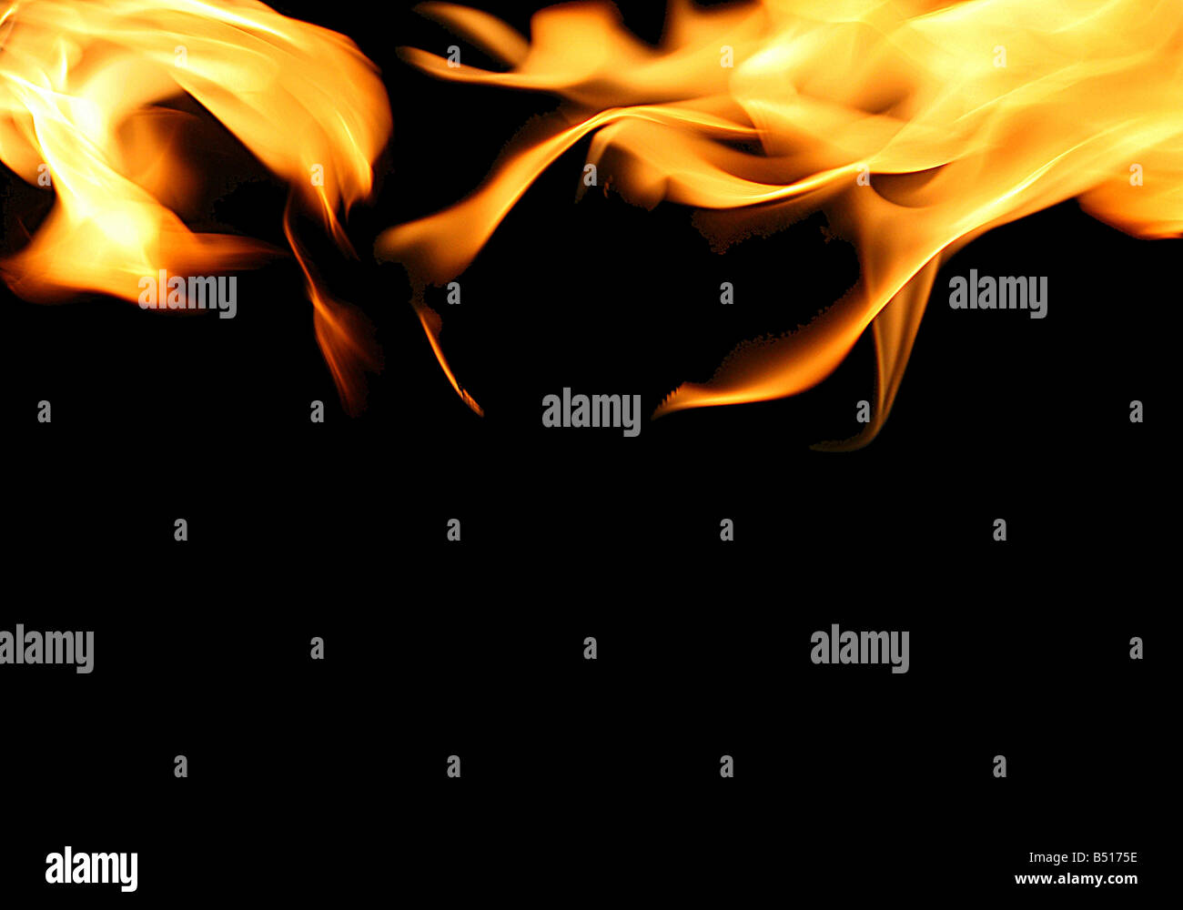fire flame over black background Stock Photo - Alamy