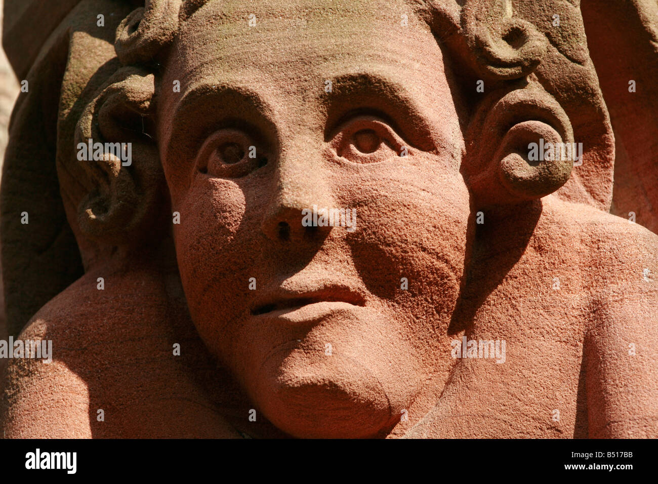 Replica of one of the original carved corbels used to support ceiling ...