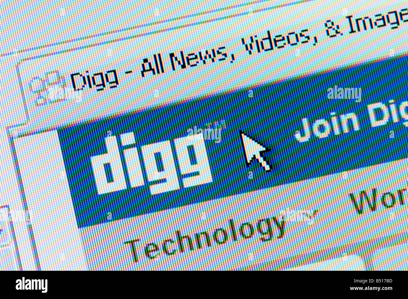 Macro screenshot of Digg website Editorial use only Stock Photo - Alamy