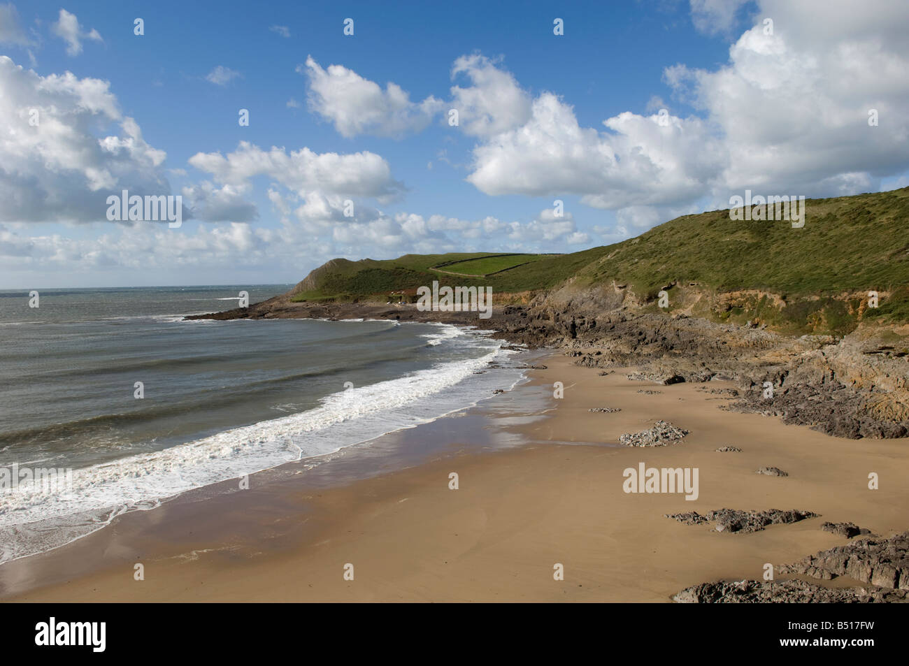 Mewslade Bay Gower West Glamorgan Stock Photo - Alamy