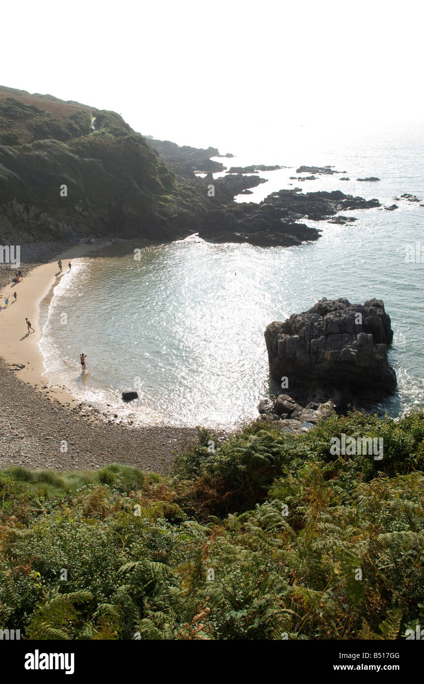 Rotherslade beach and bay Gower West Glamorgan South Wales Stock Photo ...