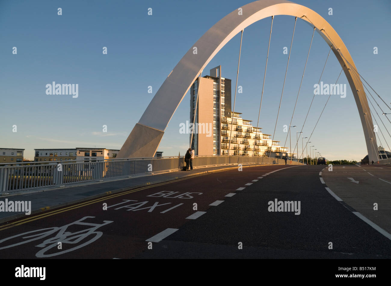 The Clyde Arc (built 2006) crosses the river at an angle and it and the ...