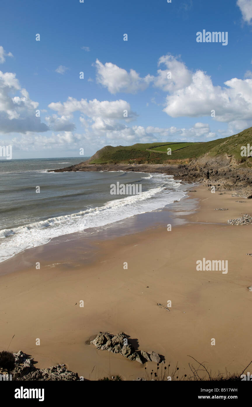 Mewslade Bay Gower West Glamorgan South Wales Stock Photo - Alamy