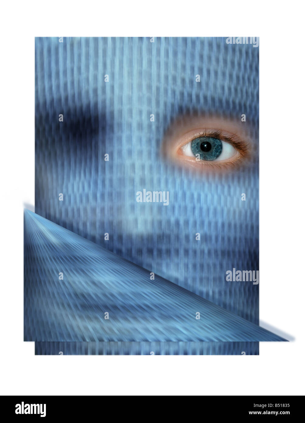 face impression with added chin element and real human eye Stock Photo ...