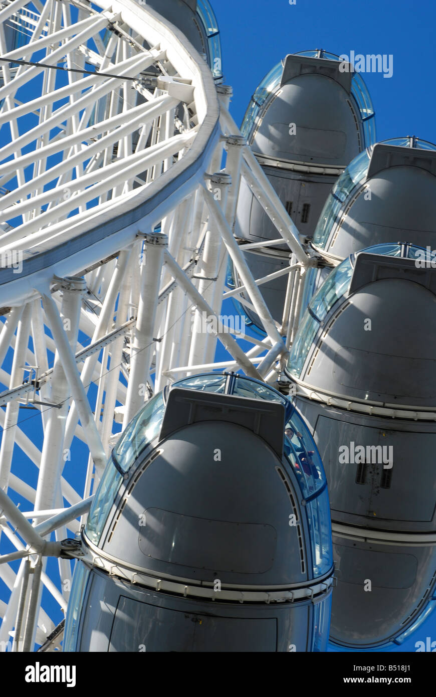 Close up of the of the capsules and structure of the London Eye Stock ...