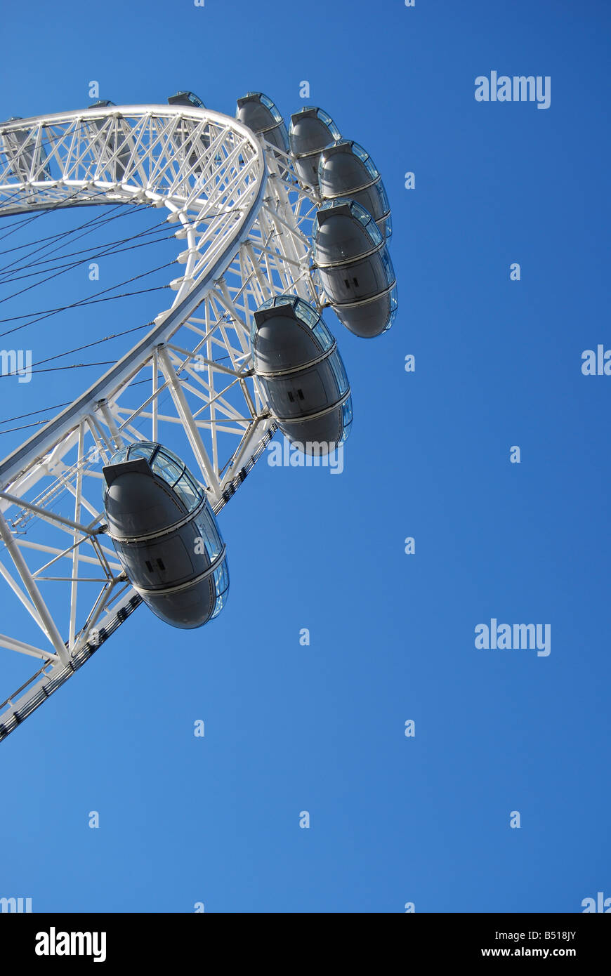 Close up of the of the capsules and structure of the London Eye Stock ...