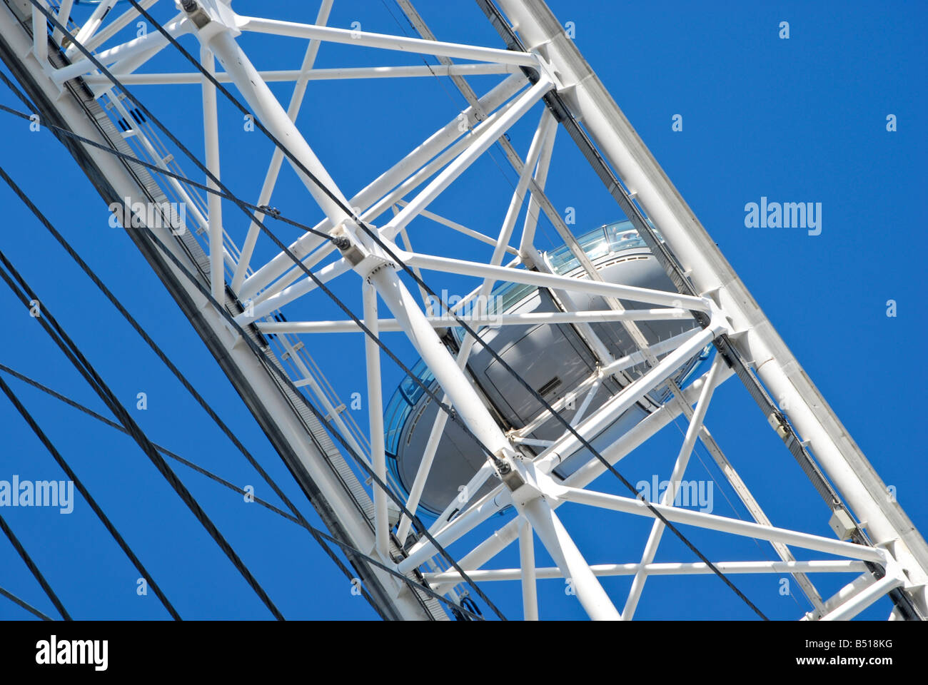 Close up of the of the capsules and structure of the London Eye Stock ...