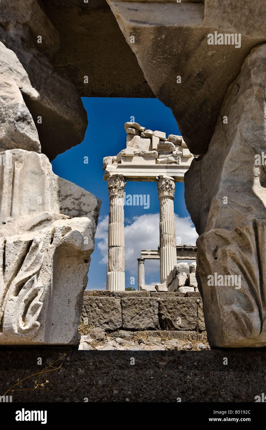 The temple of Trajan Pergamon Turkey Stock Photo - Alamy