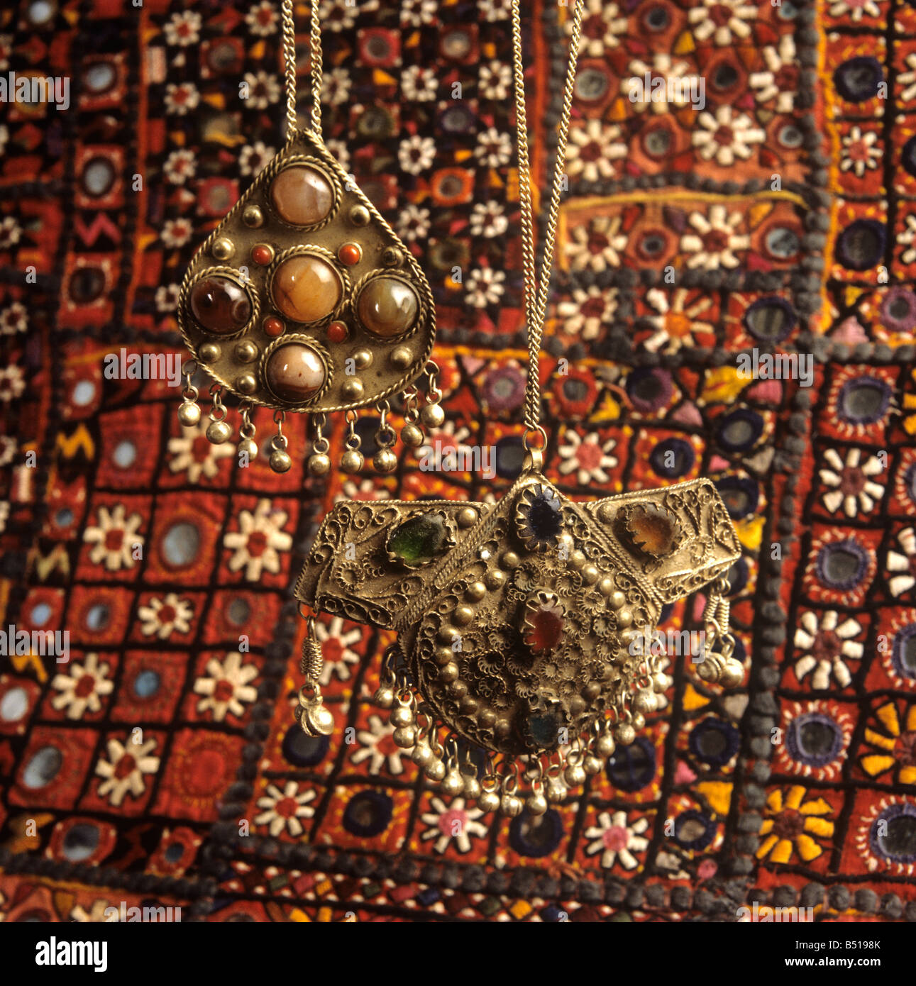 Indian Crafts South Indian Jewellery on textile Stock Photo - Alamy