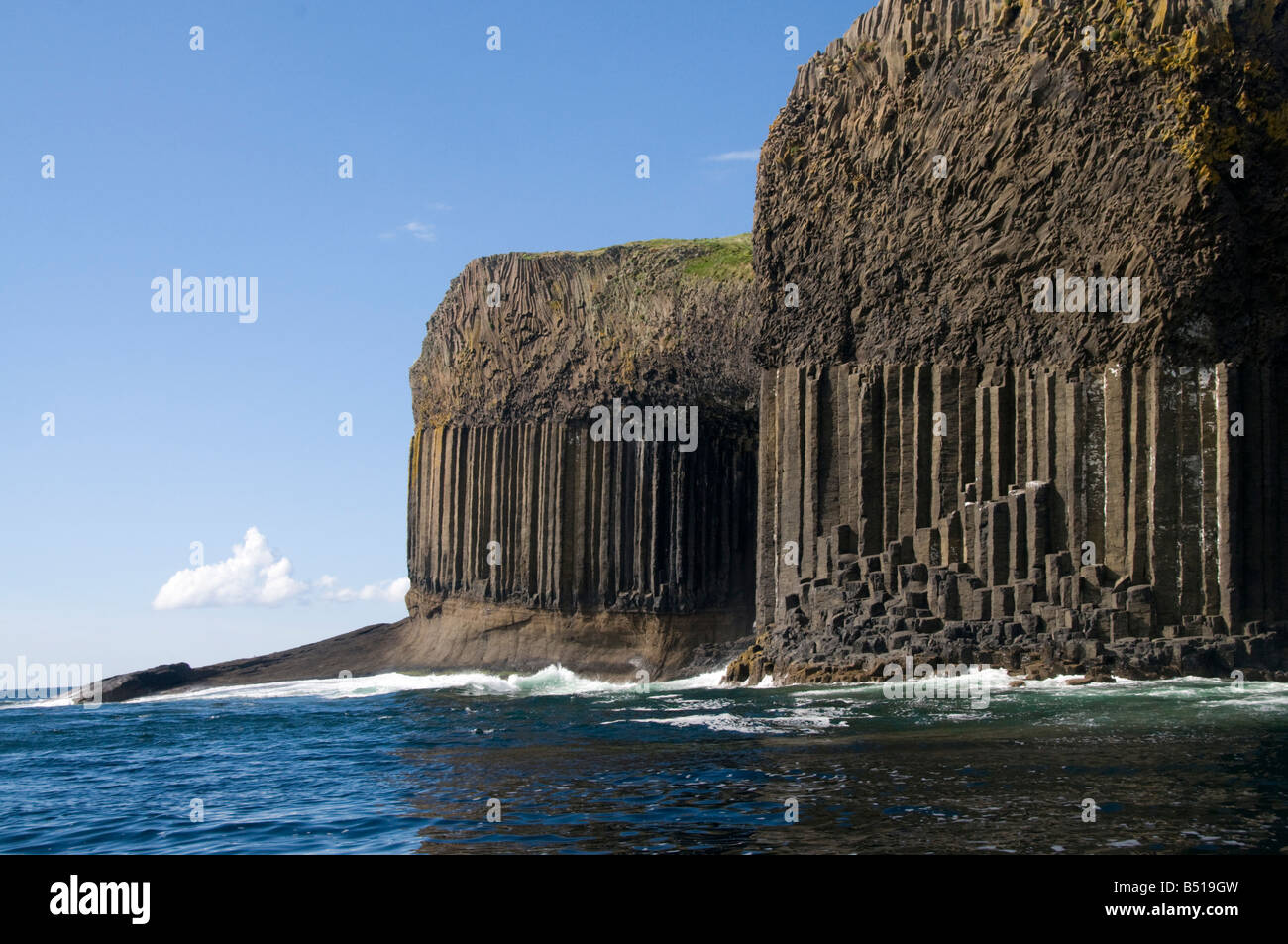 The Colonnade at the south of the island of Staffa with its prismatic ...