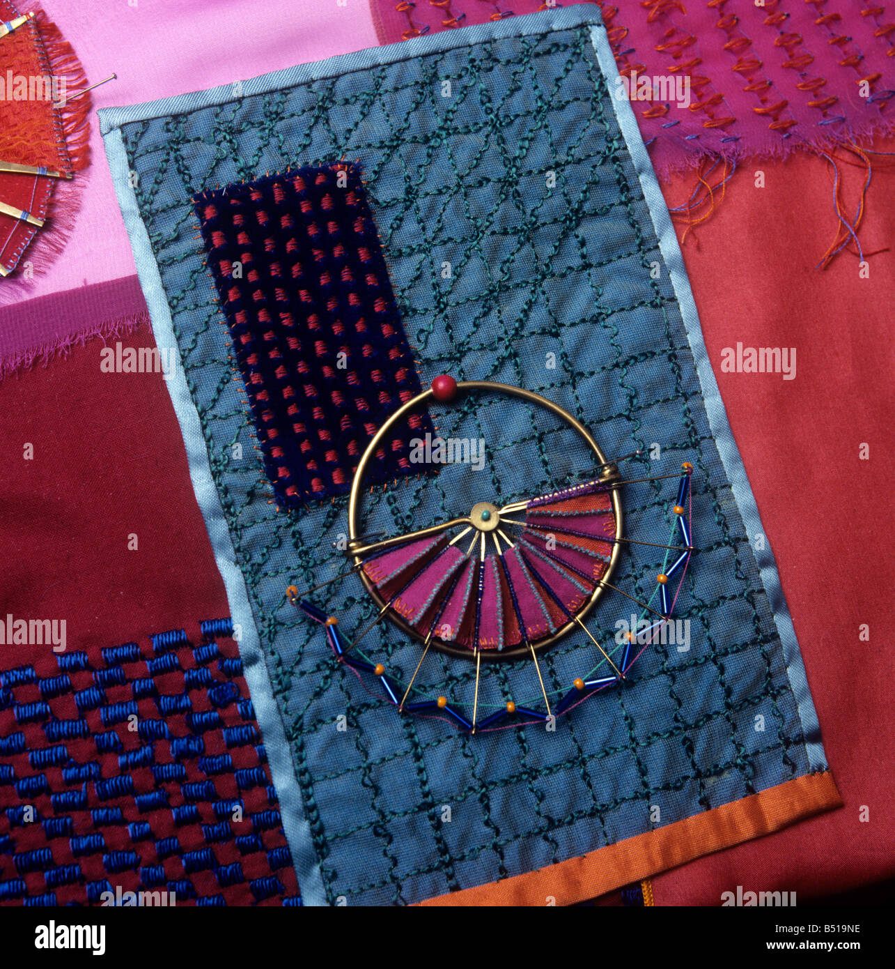 Crafts, embroidery, embroidered textile panel by embroiderer Isobel ...