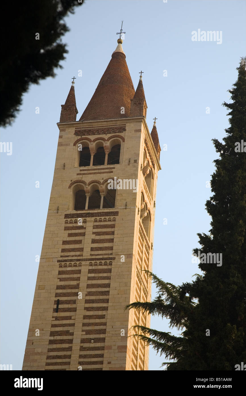 Romanesque bell-tower of the Basilica of San Zeno Maggiore, Verona ...