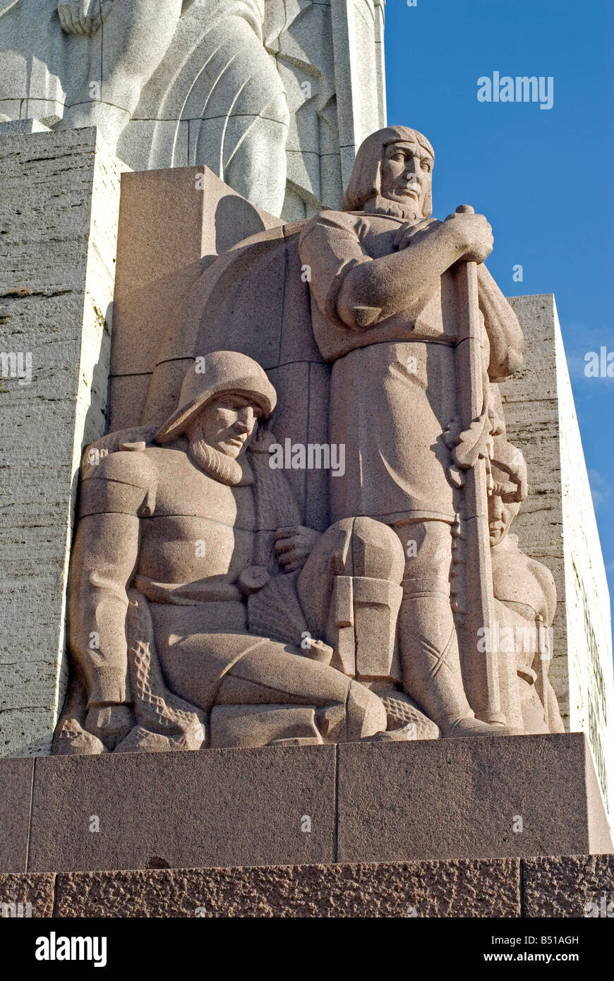 Statues on freedom monument riga hi-res stock photography and images ...
