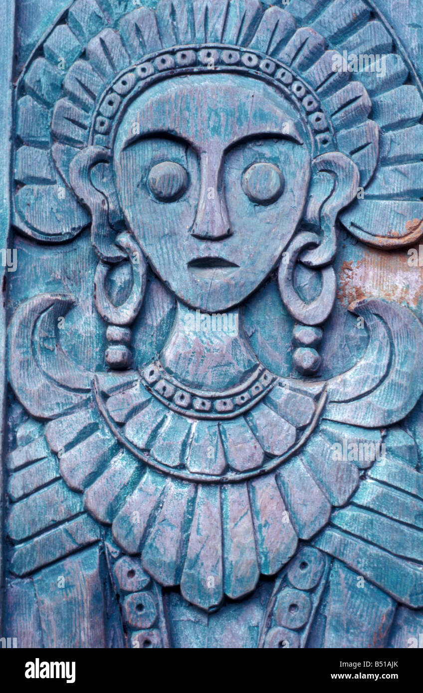 goddess Dewi Sri on carved door puri taman sari mengwi bali indonesia ...