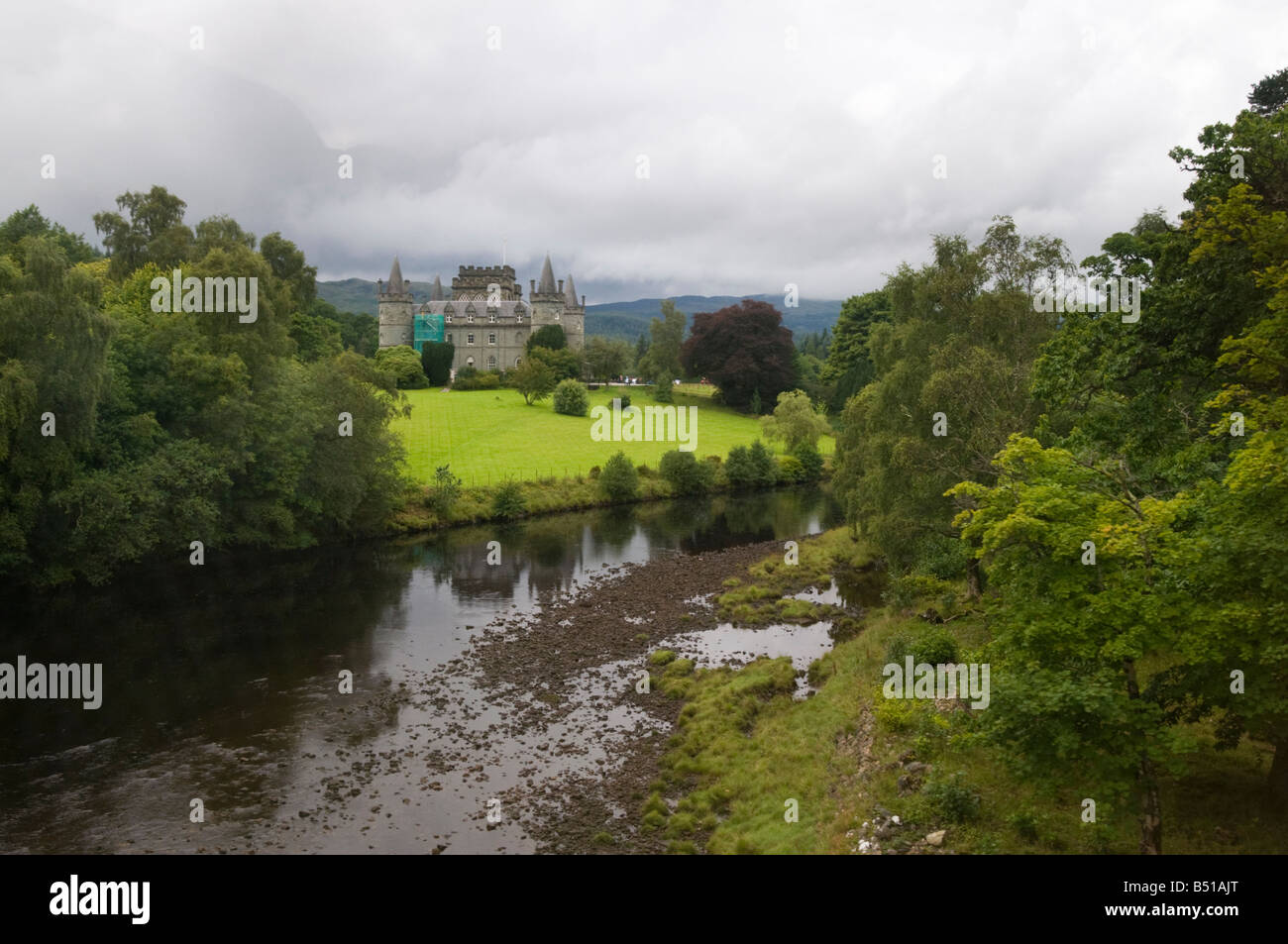 Inverary Castle the ancestral home of the the Duke of Argyll seen from ...