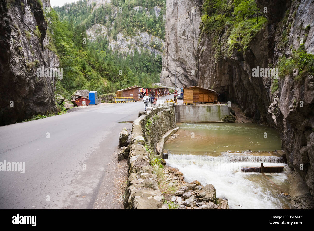 Moldavia Romania Europe Road through Bicaz River gorge in Cheile ...